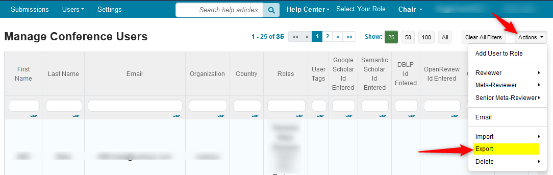 CHAIR HOW-TO: Manage Conference Users Page | Microsoft Conference Management Toolkit Documentation